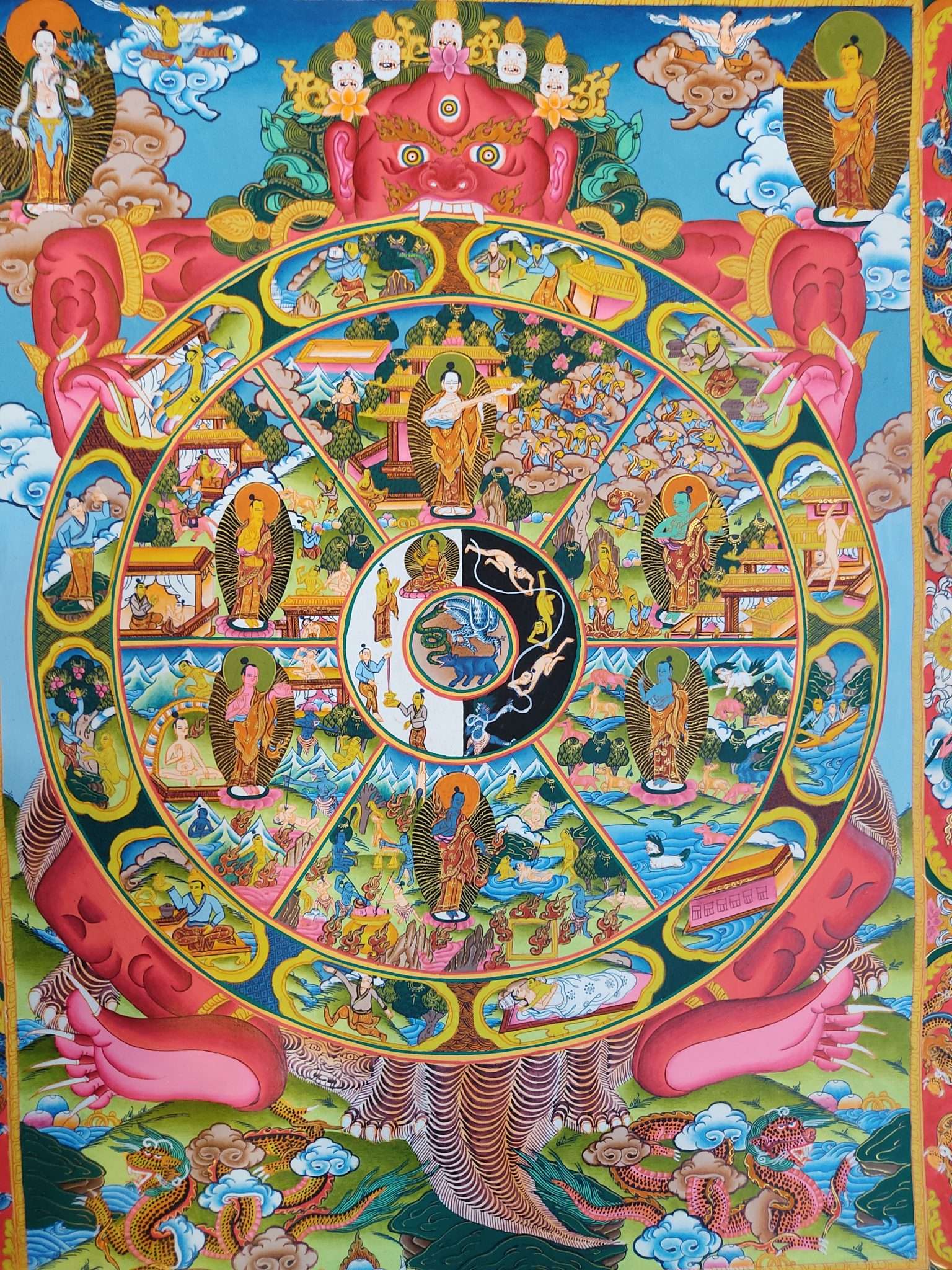 Amazing Buddhist Way Of Life - Wheel Of Life Thangka - Limited Edition ...